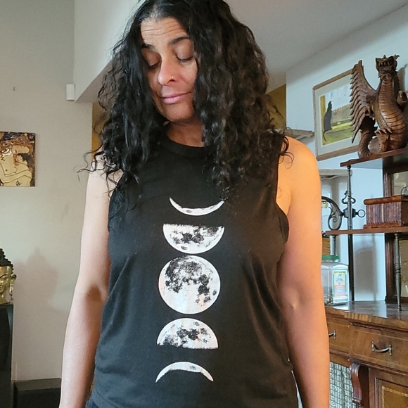 High Five | Tops | New Phases Of Moon Tank Black | Poshmark
